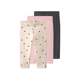 lupilu&reg; Kleinkinder M&auml;dchen Leggings, 3 St&uuml;ck (pink/beige/grau, 110/116) 100400683005