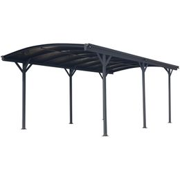 Einzelcarport WESTMANN "Rundbogen", grau (anthrazit), B/H/T: 300cm x 206cm x 576cm, Carports, Einzelcarport, aus Aluminium, anthrazit