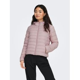 Steppjacke Only "ONLTAHIA LW QUILTED HOOD JKT OTW CC OTW", Damen, Gr. L, burnished lila, Steppware, Obermaterial: 100% Nylon, unifarben, regular fit normal, Jacken Steppjacke, Kunstfaser