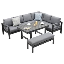 MeXo Gartenm&ouml;bel Lounge-Set &raquo;Tropea&laquo;, inkl Polster (8-Sitzer, Grau / Dunkelgrau) 100396631002