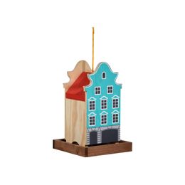 Dobar Buntes Deko-Vogelhaus M&uuml;nster, 19 x 19 x 30 cm (hellblau/rot)"" 100358886001
