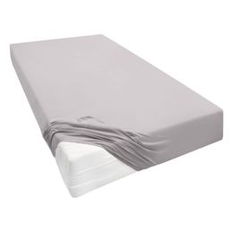 Biberna Premium Jersey-Elasthan Spannbettlaken f&uuml;r Boxspringmatratzen (Grau, 90 - 100 x 200 - 220 cm) 100251944013