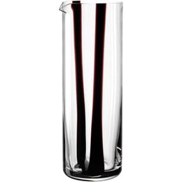 Wasserkrug Leonardo "BANDA NERA, Krug, 1 Liter", transparent (transparent, schwarz, wei&szlig;), H:25cm &Oslash;:9cm, Glas, Karaffen, Wasserkrug, in konischer Form, mit Farbglasstreifen