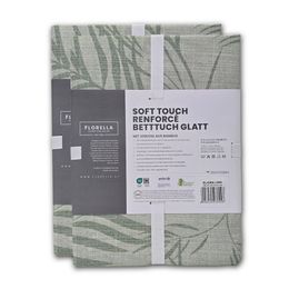 Bettlaken Florella "Eliora lind Soft-Touch Renforc&eacute;, 50% Baumwolle", gr&uuml;n (lind), B:155cm L:255cm, Renforc&eacute;, Obermaterial: 50% Baumwolle CO. 50% Viskose CV., Bettlaken, Bettlaken