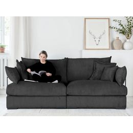 Big-Sofa Home Affaire "Casa, Breite 247 cm", anthrazit, B:247cm T:123cm, 100% Polyester, Sofas, Big-Sofa, Mega-Sofa, Cord oder Chenille-Struktur w&auml;hlbar, mit Federkern