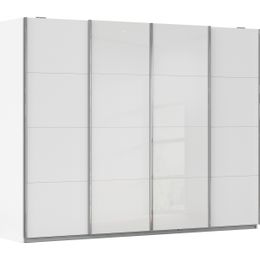 Schwebet&uuml;renschrank Rauch "Kleiderschrank Schrank Garderobe W&auml;scheschrank Ankleide SYNCRONO", wei&szlig; (wei&szlig;, wei&szlig;glas), B:271cm H:211cm T:62cm, Holzwerkstoff, Schr&auml;nke, Schwebet&uuml;renschrank, Mittelt&uuml;ren mit praktischer Synchron-&Ouml;ffnung MADE IN GERMANY