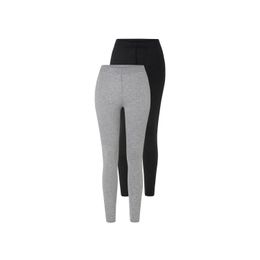 1 esmara&reg; Damen Leggings 2er (Schwarz/Grau, M (40/42))"" 100384542008