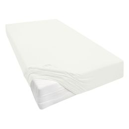 Biberna Premium Jersey-Elasthan Spannbettlaken f&uuml;r Boxspringmatratzen (Creme, 180 - 200 x 200 - 220 cm) 100251944006