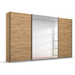 Schwebet&uuml;renschrank Rauch "Kleiderschrank Schrank Garderobe W&auml;scheschrank Ankleide OTELI", braun (eiche artisan), B:315cm H:210cm T:68cm, Holzwerkstoff, Schr&auml;nke, Schwebet&uuml;renschrank, mit Spiegel, schlichte Dekor- oder Hochglanz-Front MADE IN GERMANY