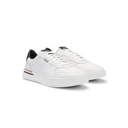 Sneaker BOSS "Sneaker Clint Tenn ltvpN", Herren, Gr. 45, wei&szlig;, Obermaterial: 100% Rindsleder Leather cow. Futter: 100% Polyester PES. 100% Gummi rubber., Schuhe Sneaker