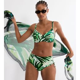 B&uuml;gel-Bikini-Top Triumph "Summer Palm W 01", Damen, Gr. 44, Cup E, gr&uuml;n combination, Microfaser, Obermaterial: 55% Polyamid, 45% Elasthan, Bikini-Oberteile B&uuml;gel-Bikini-Top, Minimizer - verkleinert die Brust optisch um eine Cup-Gr&ouml;&szlig;e