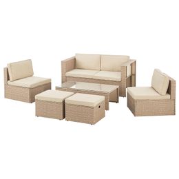 Wohnen & Einrichtung/Garten & Balkon|Wohnen & Einrichtung/Garten & Balkon/Gartenm&ouml;bel & Balkonm&ouml;bel/ Juskys Polyrattan Lounge Salou (creme/sand)"" 100380888003
