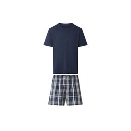 esmara Men Herren Shorty Pyjama (navy/kariert, M(48/50)) 100398926006