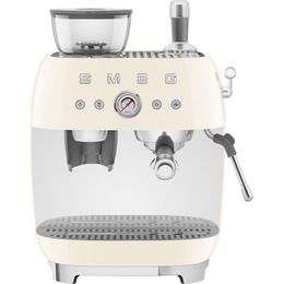 Smeg Espressomaschine "EGF03CREU", beige (cr&egrave;me), B:44,3cm H:44,3cm T:34cm, Kaffeemaschinen, mit integrierter Kaffeem&uuml;hle, Espressomaschine