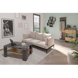 Couchtisch FMD "Bastia", braun (matera, artisan eiche, matera, matera), B:100cm H:45,8cm T:60cm, Tische, Couchtisch, Breite 100 cm