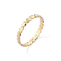 Silberring Elli Premium "Ring Herzen Liebe 375 Gelbgold" Gr. 58, gold, Fingerringe, Damen, 58, Gelbgold 375, Silberring