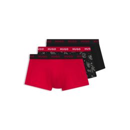 Trunk HUGO UNDERWEAR "TRUNK TRIPLET DESIGN", Damen, Gr. L (52), 3 Stk., open miscellaneous 980, Jersey, Obermaterial: 95% Baumwolle, 5% Elasthan, eng, Unterhosen Trunk, mit Logobund