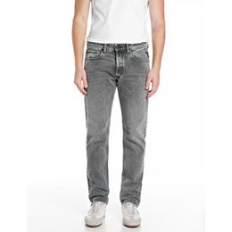 Straight-Jeans Replay "GROVER", Damen, Gr. 34, L&auml;nge 34, medium grau, Denim/Jeans, Obermaterial: 100% Baumwolle, straight fit lang, Jeans Straight-Jeans, in vielen verschiedenen Waschungen, mit Stretch