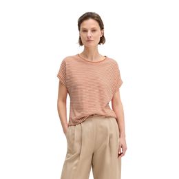 Marc O'Polo T-Shirt MARC O'POLO, Damen, Gr. XL, medium orange, Jersey, Obermaterial: 100% Baumwolle, regular fit normal, Rundhals, Shirts T-Shirt, Gestreift, regular aus Baumwoll-Single-Jersey