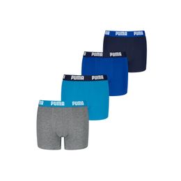 Boxershorts Puma "Boxershort Everyday Basic Boxers ECOM 4P 4er Pack", Jungen, Gr. 146-152, bunt (blau, grau), Obermaterial: 95% Baumwolle CO. 5% Elasthan EL., Unterhosen Boxershorts
