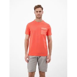 Kurzarmshirt Lerros, Herren, Gr. XL, vivid rot, Jersey, Obermaterial: 100% Baumwolle, unifarben, normal h&uuml;ftbedeckend, Rundhals, Shirts Kurzarmshirt, mit aufgesetzter Brusttasche