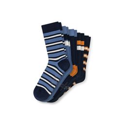 Kurzsocken Schiesser "Socken Legwear Teens 5er Pack", Jungen, Gr. 35-38, blau, Obermaterial: 75% Baumwolle CO. 24% Polyamid PA. 1% Elasthan EL., Socken Kurzsocken
