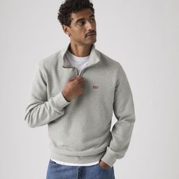 Levi's Sweatshirt LEVI'S "ORIGINAL HM 1/4 ZIP", Herren, Gr. XL, mid tone grau heather, Sweatware, Obermaterial: 100% Baumwolle, bestickt, unifarben, regular fit h&uuml;ftlang, Rundhals, Flachstrickb&uuml;ndchen, Sweatshirts Sweatshirt, mit Troyer-Kragen und Logo-Stickerei