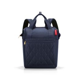 Aufbewahrungstasche Reisenthel "Rucksacktasche allrounder R", rhombus midnight gold, B:31cm H:39cm T:17cm, Polyester, Taschen, Aufbewahrungstasche, Rucksack und Tasche in einem, Rei&szlig;verschlusstaschen, Steckf&auml;cher