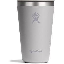 Thermobecher Hydro Flask "16 OZ All Around Tumbler Press-In Lid", beige (birch), H:14,4cm &Oslash;:8,7cm, Edelstahl, Trinkgef&auml;&szlig;e, Thermobecher, Kompatibel mit Trinkhalmdeckel und verschlie&szlig;baren Eindr&uuml;ckdeckel