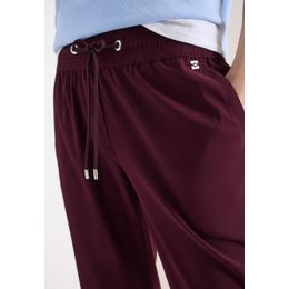 Jerseyhose Cecil "Style Tracey", Damen, Gr. L (42), L&auml;nge 26, grape rot, Web, Obermaterial: 66% Baumwolle, 30% Polyester, 4% Elasthan, unifarben, regular fit kn&ouml;chelfrei, Hosen Jerseyhose, mit elastischem Bund