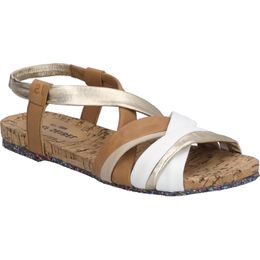 Sandale Josef Seibel "Henriette 03, camel-multi", Damen, Gr. 37, braun (camel, multi), Obermaterial: 100% Rindsleder Leather cow., Schuhe Sandale