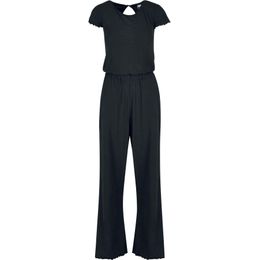 Urban Classics Ladies Rib Wid Leg Jumpsuit Jumpsuit schwarz in M TB5068 black