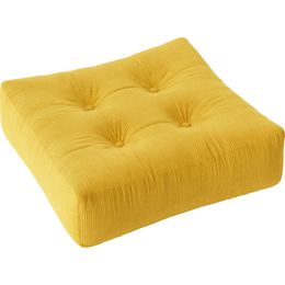 Pouf Karup Design "More Pouf", gelb (honig), B:70cm H:22cm T:70cm, Stoff, Poufs, Pouf
