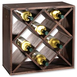 Weinregal Kesper "Weinflaschen-Regalsystem, FSC-zertifiziertem Kiefernholz", braun, B:50cm H:50cm T:25cm, Holzwerkstoff, Regale, Weinregal, mit Platz f&uuml;r 20 Flaschen