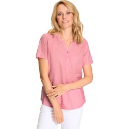 Damen Kurzarm-Bluse in Struktur-Qualit&auml;t rosenholz, Gr&ouml;&szlig;e 56