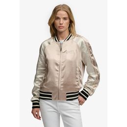 Parka Superdry "SUIKAJAN EMBROIDERED BOMBER", Damen, Gr. M, light taupe, Web, Obermaterial: 100% Polyester, slim fit, Jacken Parka