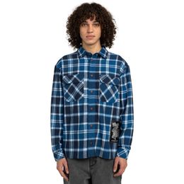 Langarmshirt Element "FFNC Checkmate", Damen, Gr. XL, fncc blaubird plaid, Obermaterial: 60% Walkfrottier, 40% Walkfrottier;, Shirts Langarmshirt