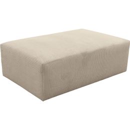 Polsterhocker WERK2 "Zeus-XL", beige (natur), B:120cm H:41cm T:80cm, 90% Polyester, 10% Nylon, Hocker, Polsterhocker, Curvy Trend Hocker mit urbaner Optik
