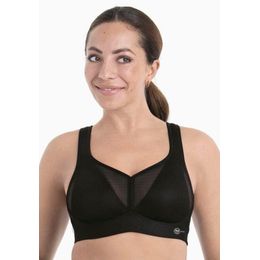 Sport-BH ANITA SINCE 1886, Damen, Gr. 90, Cup D, schwarz, Obermaterial: 44% Polyamid, 42% Polyester, 14% Elasthan, unifarben, BHs Sport-BH, Atmungsaktive Schale in triangelform, ultraleichtes Netz im Au&szlig;encup