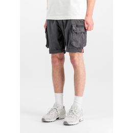Shorts Alpha Industries "Crew Short", Herren, Gr. 32, Normalgr&ouml;&szlig;en, grau (vintage grau), Obermaterial: 98% Baumwolle, 2% Elastan; Futter: 100% Baumwolle, Hosen Shorts