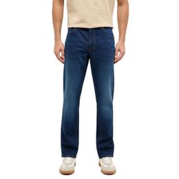 Straight-Jeans Mustang "Herren Style Washington Straight", Herren, Gr. 44, L&auml;nge 34, 802 dunkelblau, Denim/Jeans, 99% Baumwolle, 1% Elasthan, unifarben, straight fit, Jeans Straight-Jeans