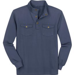 Herren Sweatshirt mit Stehkragen rauchblau, Gr&ouml;&szlig;e 56/58