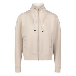 Sweatshirt Betty Barclay "Shirtjacke mit Rippenstruktur", Damen, Gr. 46, beige, Obermaterial: 54% Viskose CV. 40% Polyester PES. 6% Elasthan EL., Sweatshirts Sweatshirt