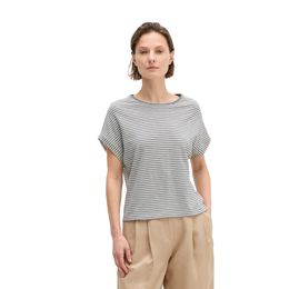 Marc O'Polo T-Shirt MARC O'POLO, Damen, Gr. XL, quiet sea, Jersey, Obermaterial: 100% Baumwolle, regular fit normal, Rundhals, Shirts T-Shirt, Gestreift, regular aus Baumwoll-Single-Jersey