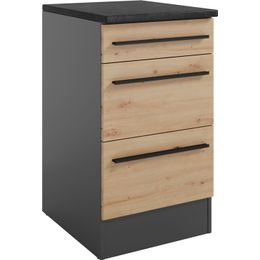 Unterschrank BASIC BY BALCULINA "Jazz B/T/H 50x60x90 cm", artisan eiche, anthrazit, B:50cm H:90cm T:60cm, Holzwerkstoff, Schr&auml;nke, Unterschrank, Breite 50cm, Melaminbeschichtung