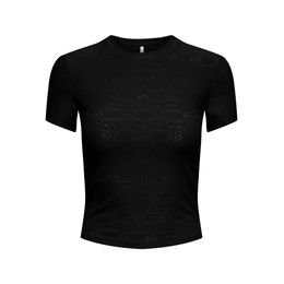 T-Shirt Only "ONLSMILLA NEW S/S TOP JRS", Damen, Gr. XL, schwarz pattern:jo smilla, Jersey, Obermaterial: 95% Polyester, 5% Elasthan, gemustert, slim fit normal, Rundhals, Shirts T-Shirt, Materialmix, slim fit, Rundhals