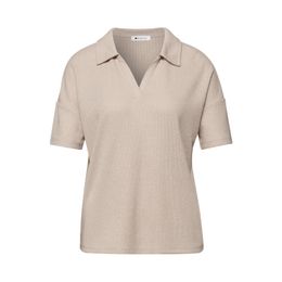 Poloshirt Street One, Herren, Gr. 46, clay sand, Jersey, Obermaterial: 50% Viskose, 47% Polyester, 3% Elasthan, unifarben, regular fit normal, ohne Ausschnitt, Shirts Poloshirt, mit Stretchanteil