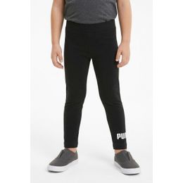 Leggings Puma "ESS NO. 1 LOGO LEGGINGS PS", M&auml;dchen, Gr. 110, N-Gr, schwarz (Puma schwarz), Jersey, Obermaterial: 95% Baumwolle, 5% Elasthan, unifarben, schmal normal, Hosen Leggings, mit elastischem Bund, schmale Passform, sportlicher Stil