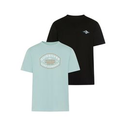T-Shirt Quiksilver "STAY IN RETRODREAM PACK", Herren, Gr. XL, schwarz, blau, Obermaterial: 100% Baumwolle, Shirts T-Shirt, f&uuml;r Erwachsene, Kurzarmdesign, f&uuml;r Alltag und Freizeit