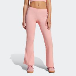 Sporthose adidas originals "RIBBED FLARED KIDS", Damen, Gr. 170, N-Gr, pink (semi pink spark,), Obermaterial: 46% Baumwolle, 45% Viskose, 9% Elasthan, Hosen Sporthose, f&uuml;r Kinder, sportlicher Stil, ausgestellter Schnitt